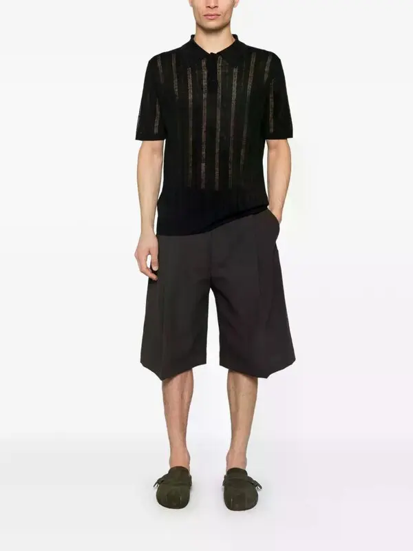 ROBERTO COLLINA Openwork-knit Polo Shirt