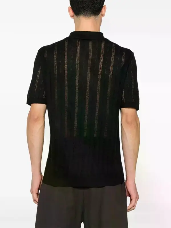 ROBERTO COLLINA Openwork-knit Polo Shirt