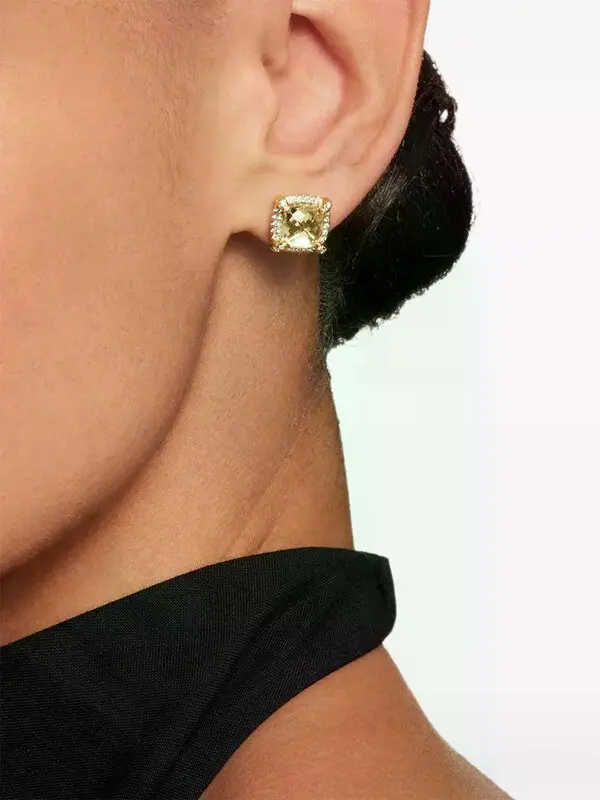 David Yurman 18kt Yellow Chatelaine Citrine And Diamond Stud Earrings - Gold
