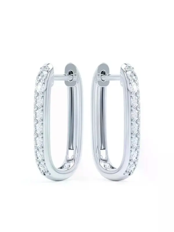LOEV 14k Recycled White Gold Allday Diamond Hoop Earrings - Silver
