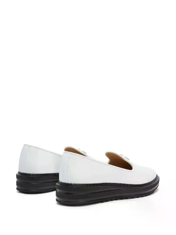 GIUSEPPE ZANOTTI Tim Logo-lettering Loafers - White