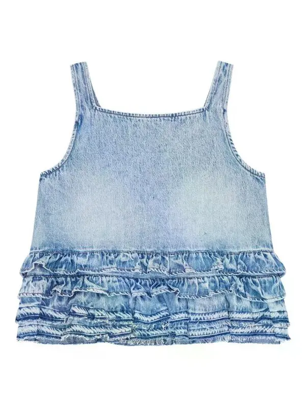 GANNI Ruffled Denim Top