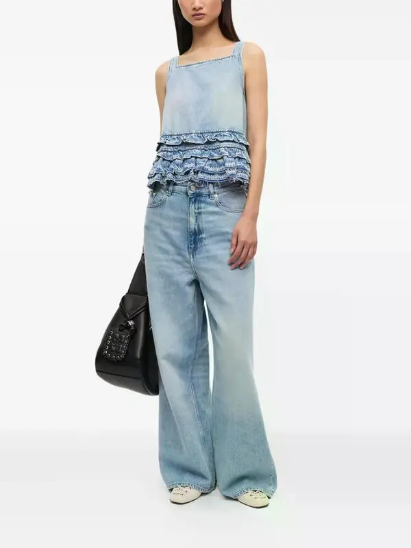 GANNI Ruffled Denim Top