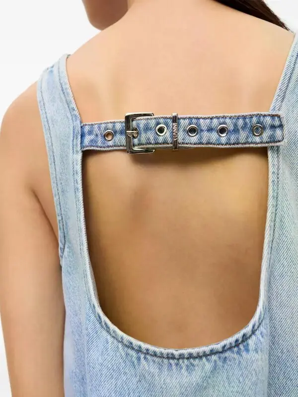 GANNI Ruffled Denim Top