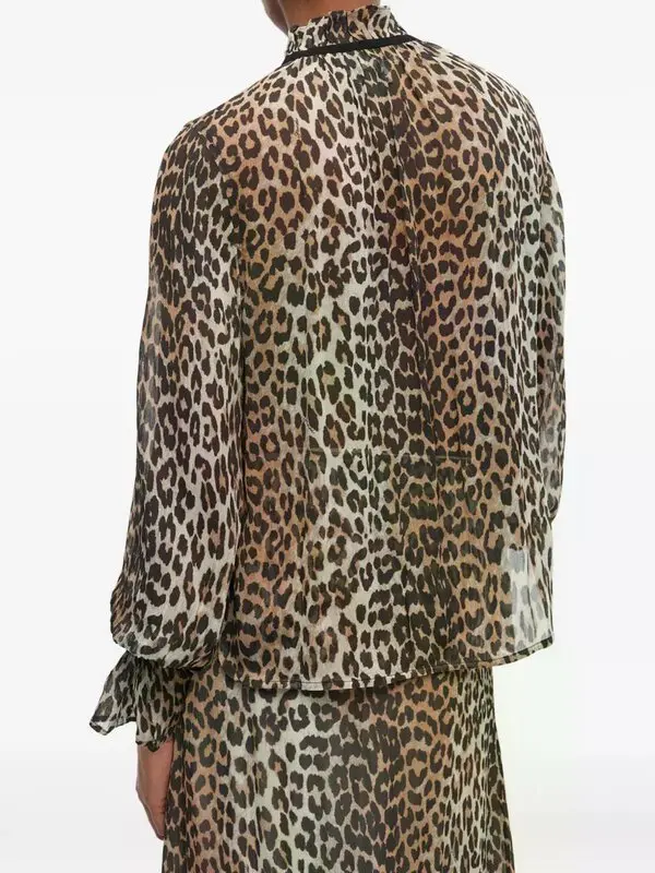 GANNI Leopard-print Blouse