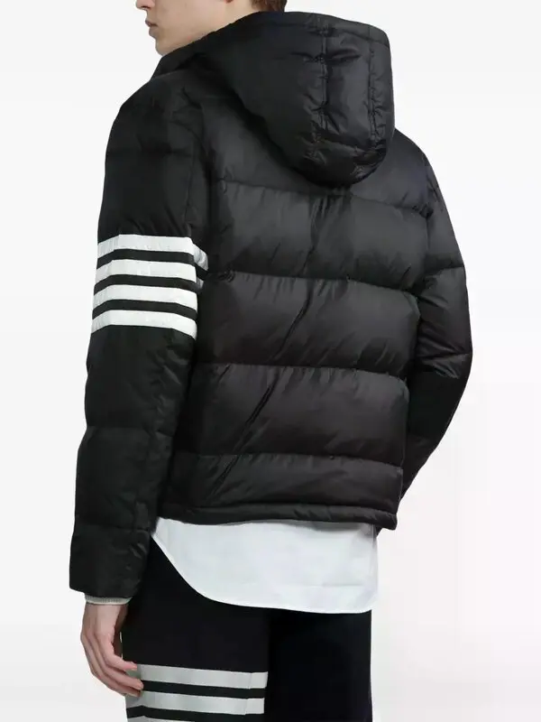 Thom Browne 4-bar Hooded Puffer Jacket - Black