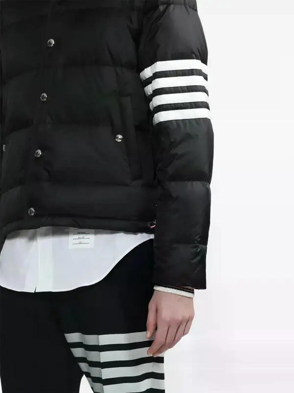 Thom Browne 4-bar Hooded Puffer Jacket - Black