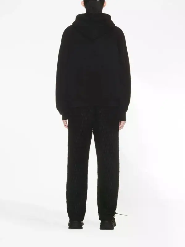 Off-White Off Stamp Cotton Hoodie - Black
