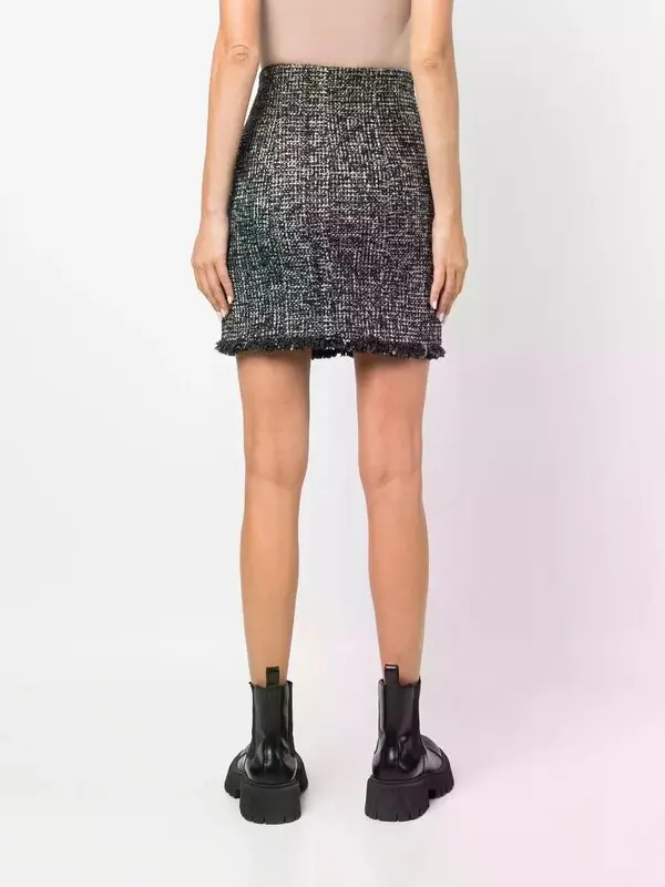 Philipp Plein Button-front Tweed Skirt