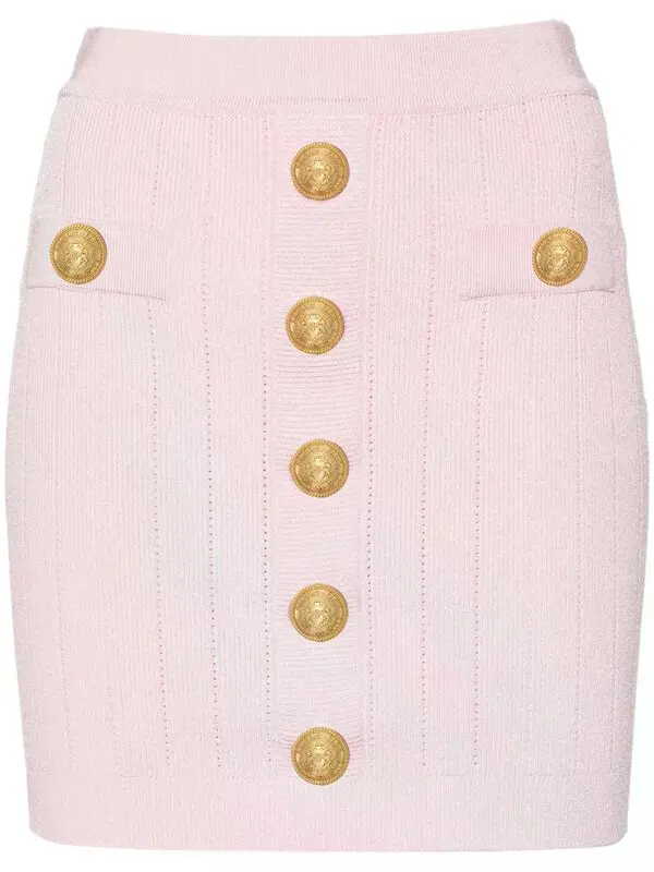 Balmain High-waist Mini Skirt - Pink