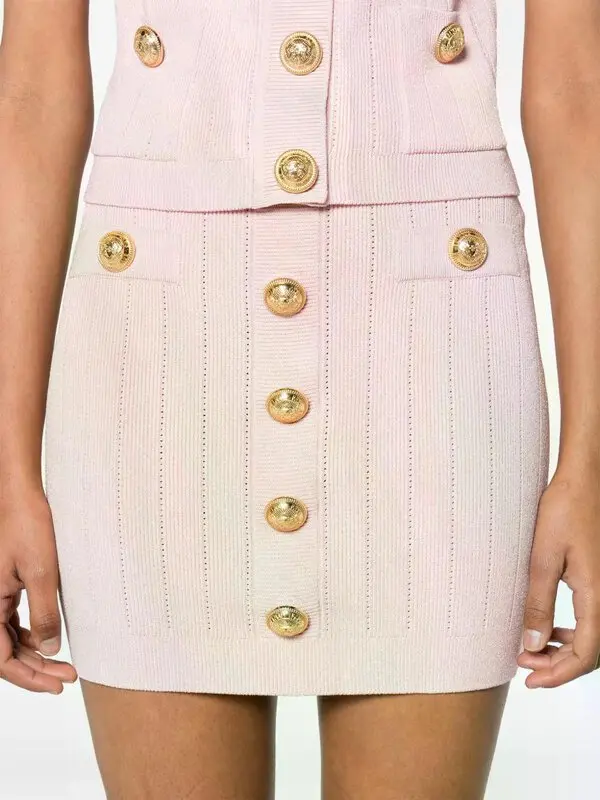 Balmain High-waist Mini Skirt - Pink