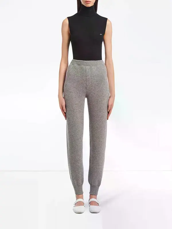 Prada Tapered Fleece Trousers - Grey