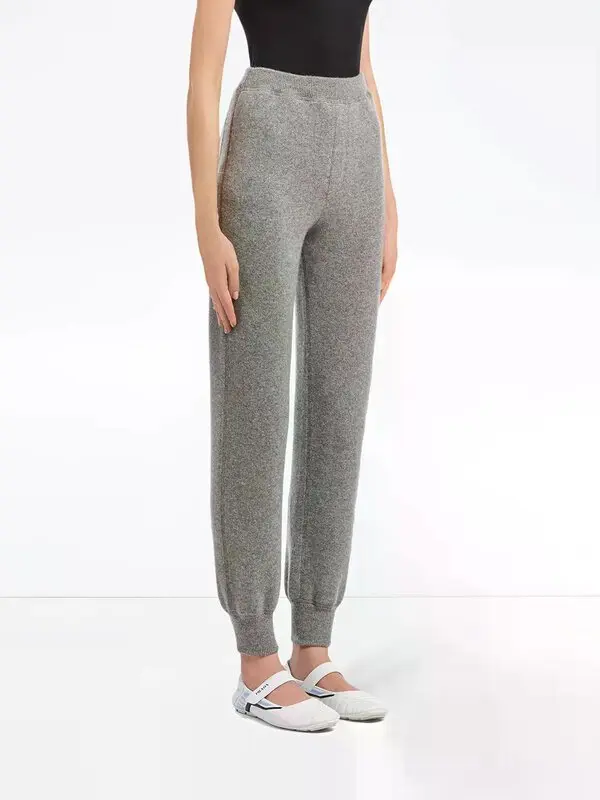 Prada Tapered Fleece Trousers - Grey
