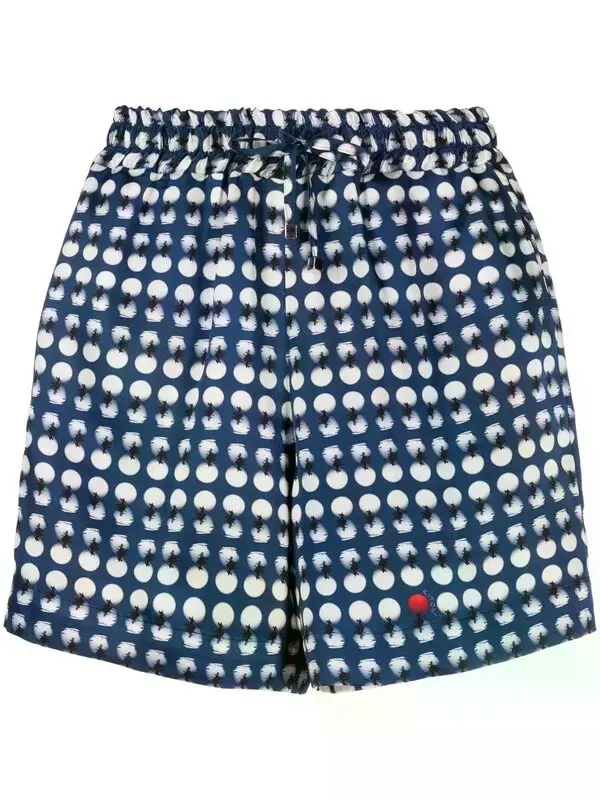 Kiton Spot-print Elastic Shorts