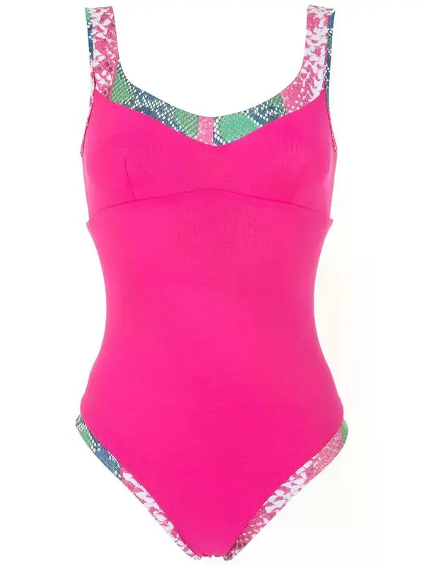 AMIR SLAMA Snakeskin Print Swimsuit - Pink
