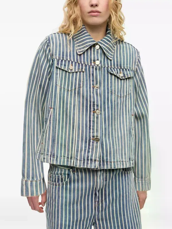 GANNI Striped Denim Jacket