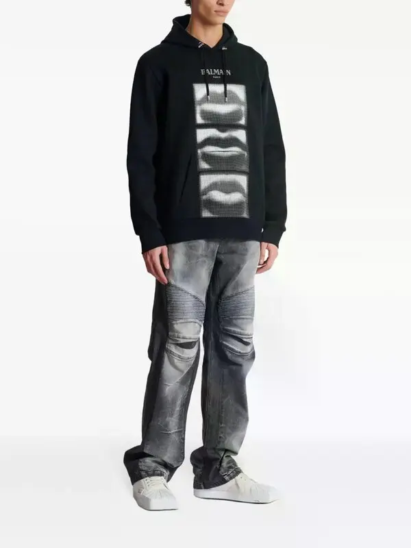 Balmain Lips Print Hoodie