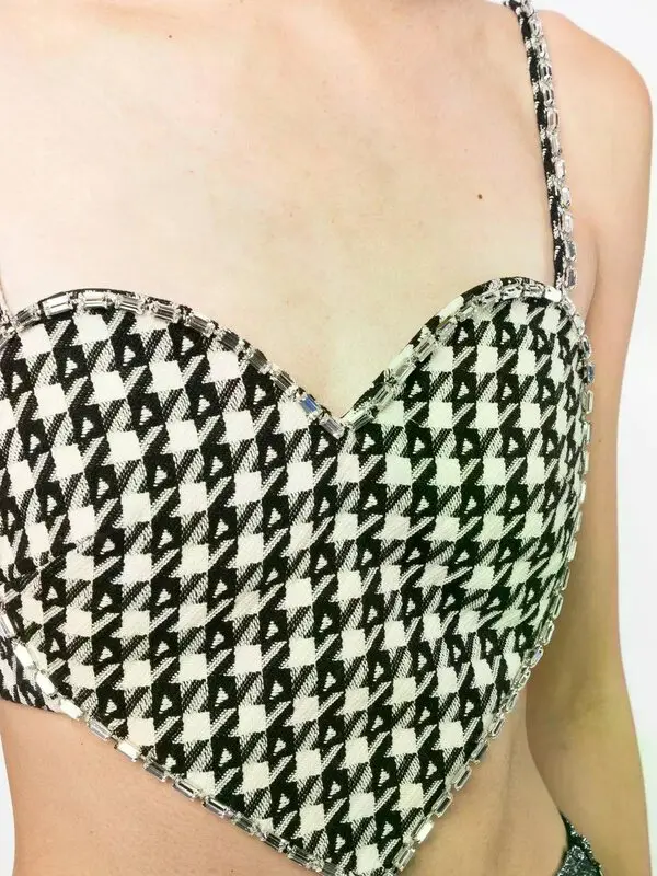 AREA Heart-shape Houndstooth Top