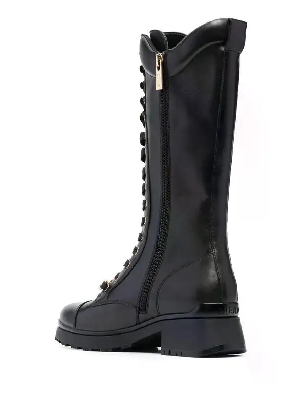 Liu Jo Nancy Lace-up Leather Boots With Chain Detailing