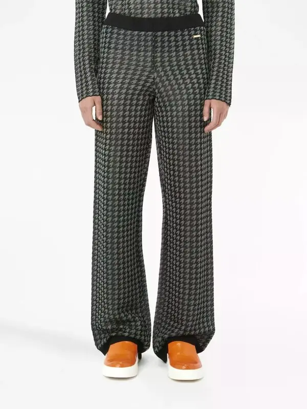 JW Anderson Houndstooth Logo Plaque Flared Trousers