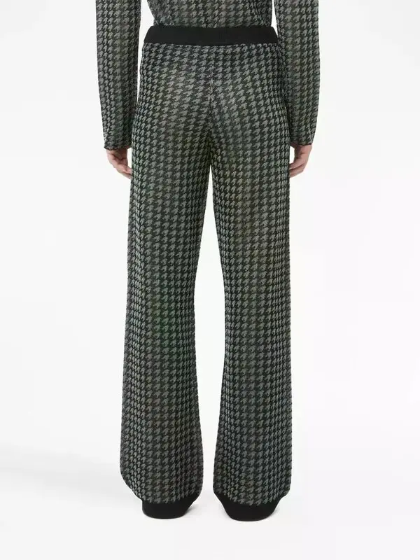 JW Anderson Houndstooth Logo Plaque Flared Trousers