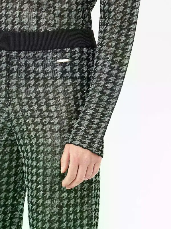 JW Anderson Houndstooth Logo Plaque Flared Trousers