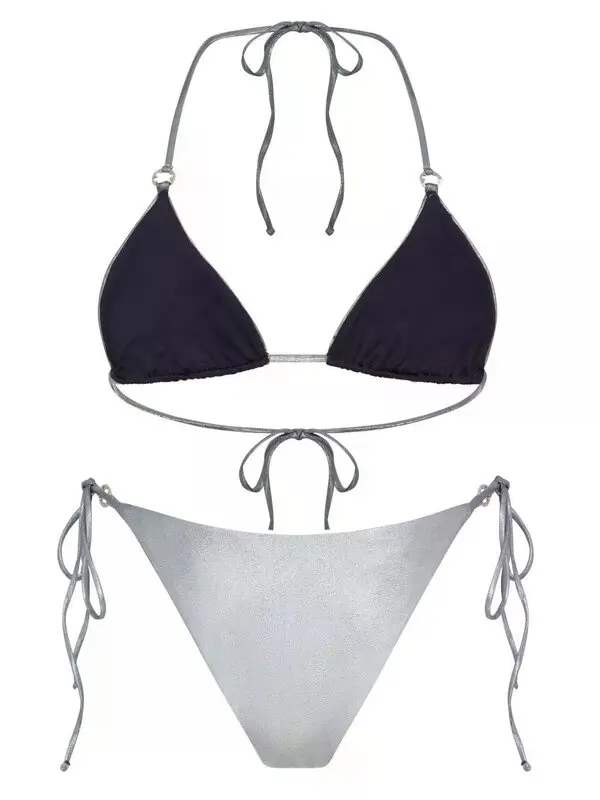 LET'S SWIM Metallic Bikini Bottoms