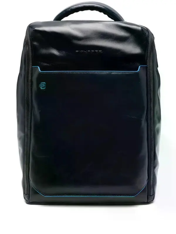PIQUADRO Leather Backpack - Blue
