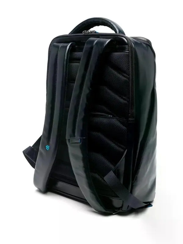 PIQUADRO Leather Backpack - Blue
