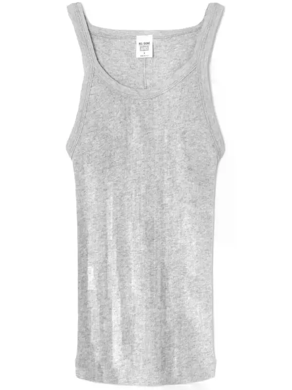 RE/DONE Ribbed Knit Tank Top - Grey