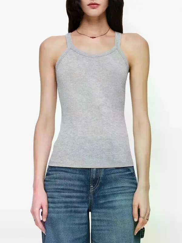 RE/DONE Ribbed Knit Tank Top - Grey