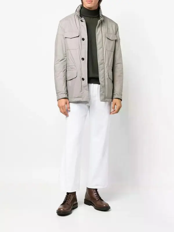 MOORER Long-sleeve Padded Jacket - Grey
