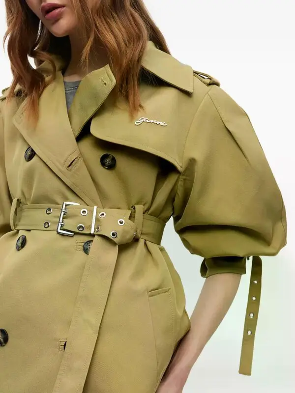 GANNI Balloon-sleeve Trench Coat