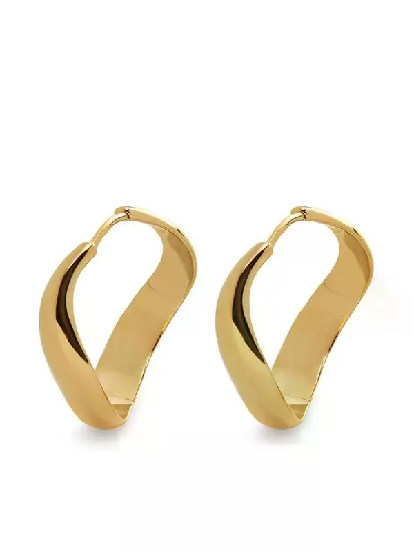 Monica Vinader Medium Swirl Hoop Earrings - Gold