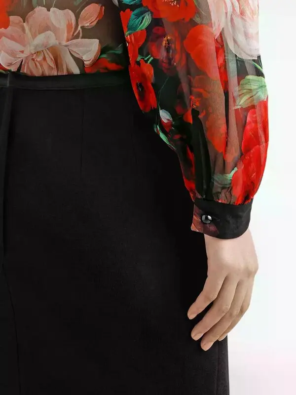 Dolce & Gabbana Rose-print Chiffon Blouse