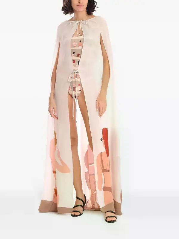 AMIR SLAMA Printed Silk Cape