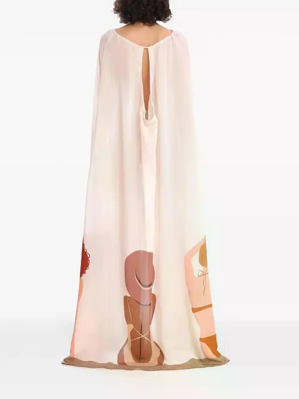 AMIR SLAMA Printed Silk Cape