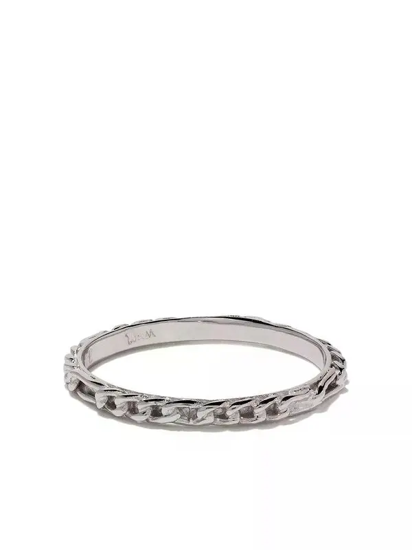 WOUTERS & HENDRIX 18kt White Gold Figaro Chain Ring - Silver