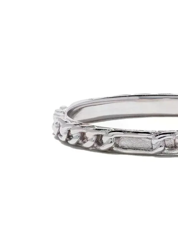 WOUTERS & HENDRIX 18kt White Gold Figaro Chain Ring - Silver