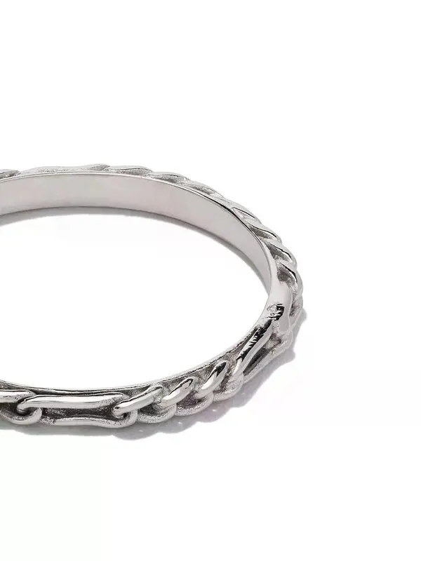 WOUTERS & HENDRIX 18kt White Gold Figaro Chain Ring - Silver