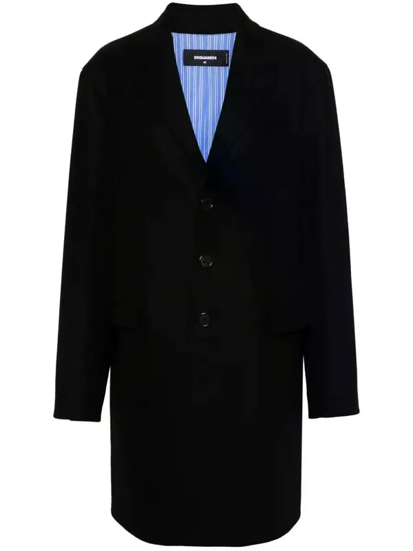 Dsquared2 Single-breasted Virgin Wool Blend Coat