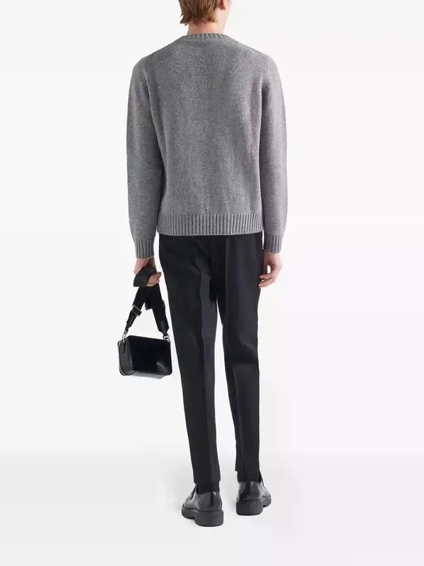 Prada Logo-embroidered Sweater - Grey