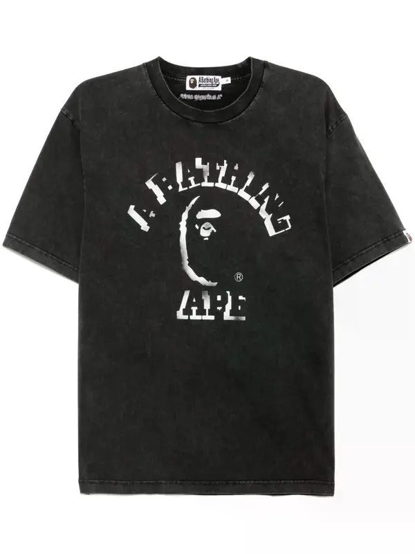 A BATHING APE Garment Dye Spray Print Tee - Black