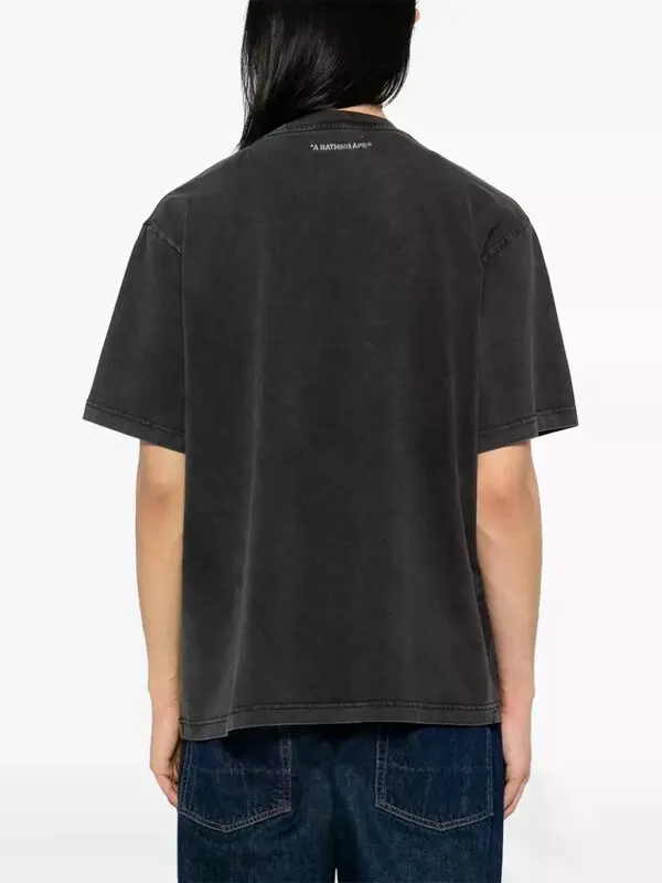 A BATHING APE Garment Dye Spray Print Tee - Black