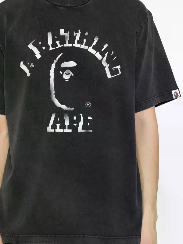 A BATHING APE Garment Dye Spray Print Tee - Black