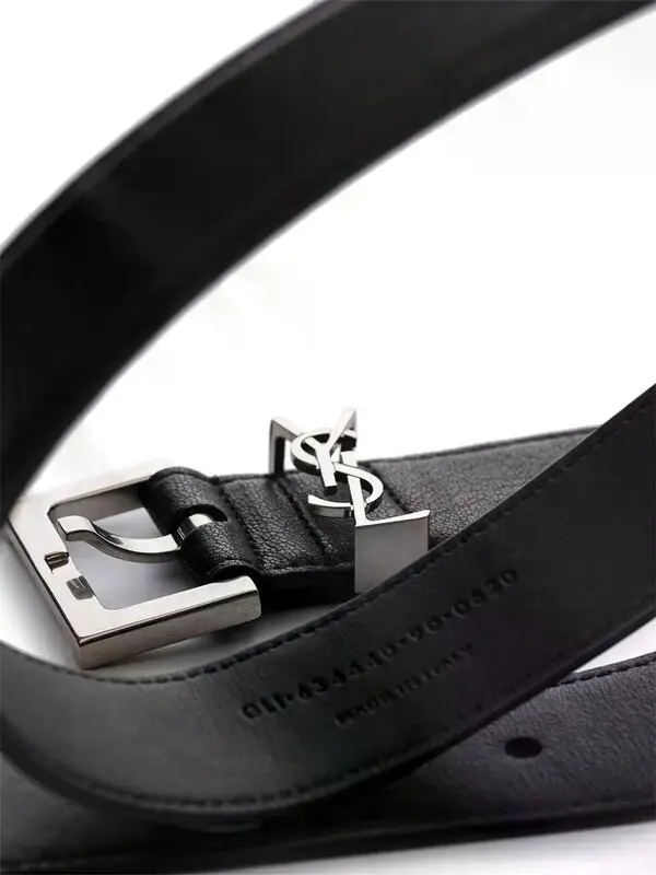 Saint Laurent Monogram-plaque Buckled Belt