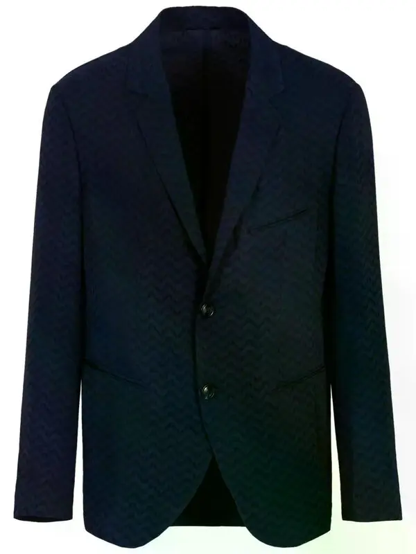 Giorgio Armani Zigzag-print Single-breasted Blazer