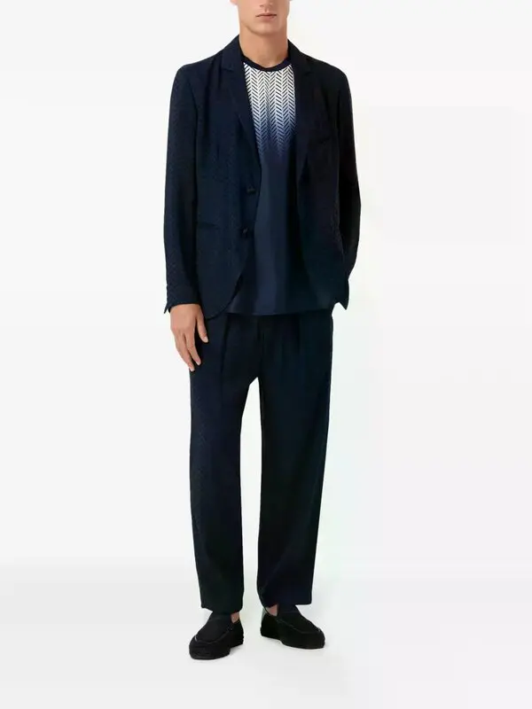 Giorgio Armani Zigzag-print Single-breasted Blazer