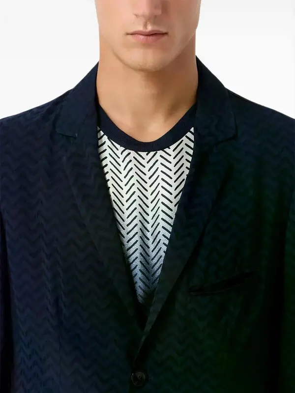 Giorgio Armani Zigzag-print Single-breasted Blazer