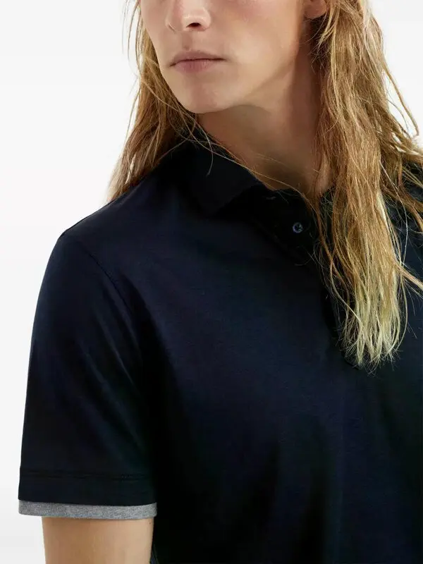Brunello Cucinelli Layered-effect Polo Shirt - Blue